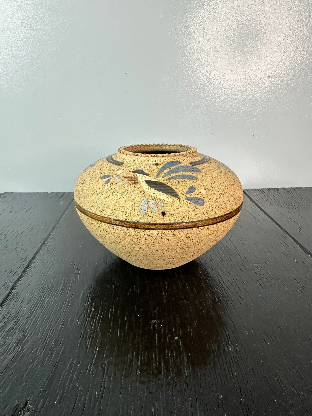 Vintage Mexico Clay Planter Pot Aztec Succulent Pueblo Pottery MCM Mid ...