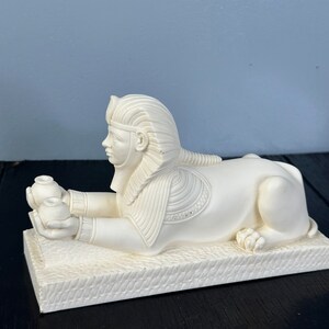 Vintage A. Giannelli Italian Alabaster Sphinx Sculpture White Stone ...