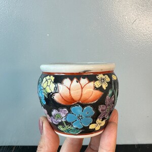 Vintage 2.5" Mini Rainbow Colorful Flowers MOD Mid Century Pottery ...
