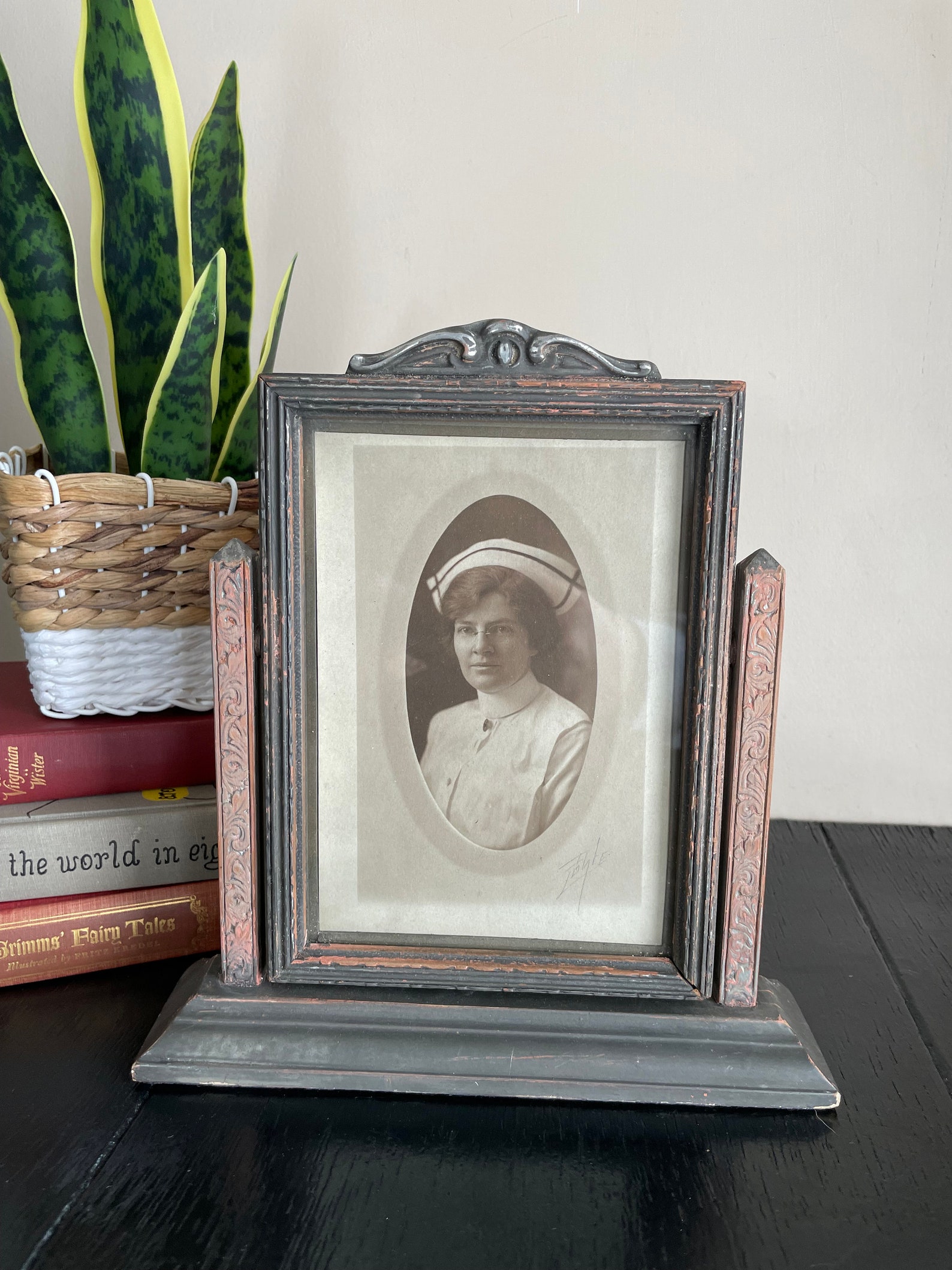 Antique Brown Wood Art Deco Swivel Picture Frame 5x7 - Etsy