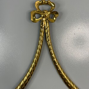 Vintage LARGE Hollywood Regency Wall Bow Ribbon Tails Brass Metal Wall ...