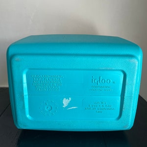 Vintage Teal Pink Igloo Cooler Little Playmate Drinks Beer Ice Chest ...