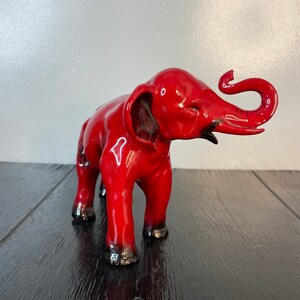 Vintage Antique Red 1930s Royal Doulton Flambe "elephant With Trunk ...