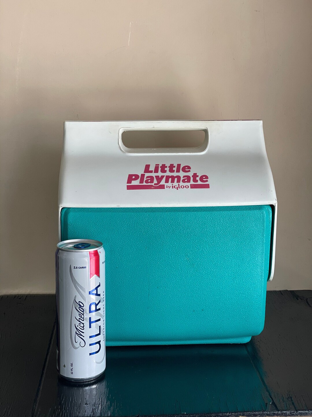 Vintage Teal Pink Igloo Cooler Little Playmate Drinks Beer Ice Chest ...