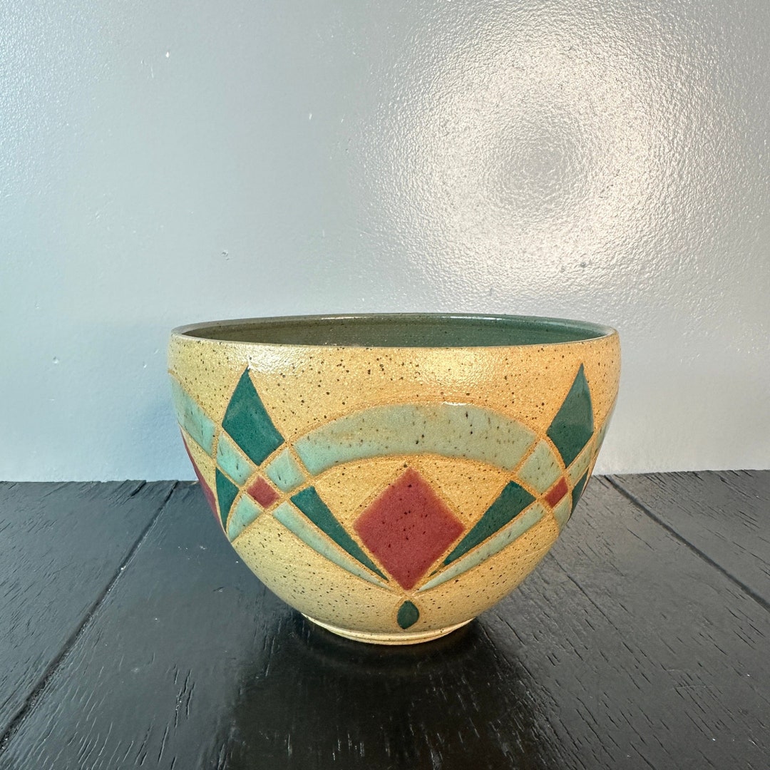 Vintage Round Kim Marie Pottery Studio Planter Pot Bowl MCM Mid Century ...