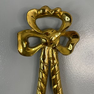 Vintage LARGE Hollywood Regency Wall Bow Ribbon Tails Brass Metal Wall ...