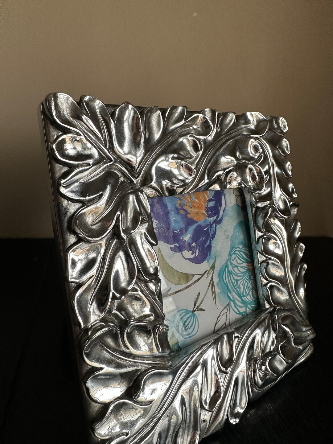 Vintage Ornate 4x4 Metallic Silver Plastic Resin Metallic - Etsy