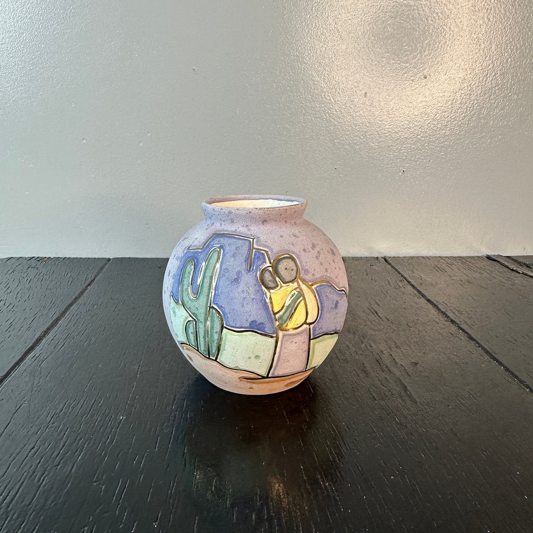 Vintage Round Sphere New Mexico Clay Planter Pot Succulent Pueblo ...