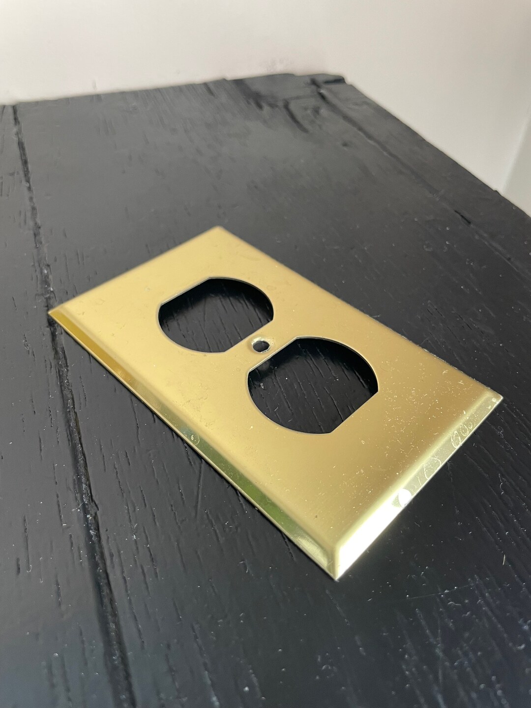 Vintage Ornate Gold Metal Light Switch Socket Cover Plate Brass Sleek ...