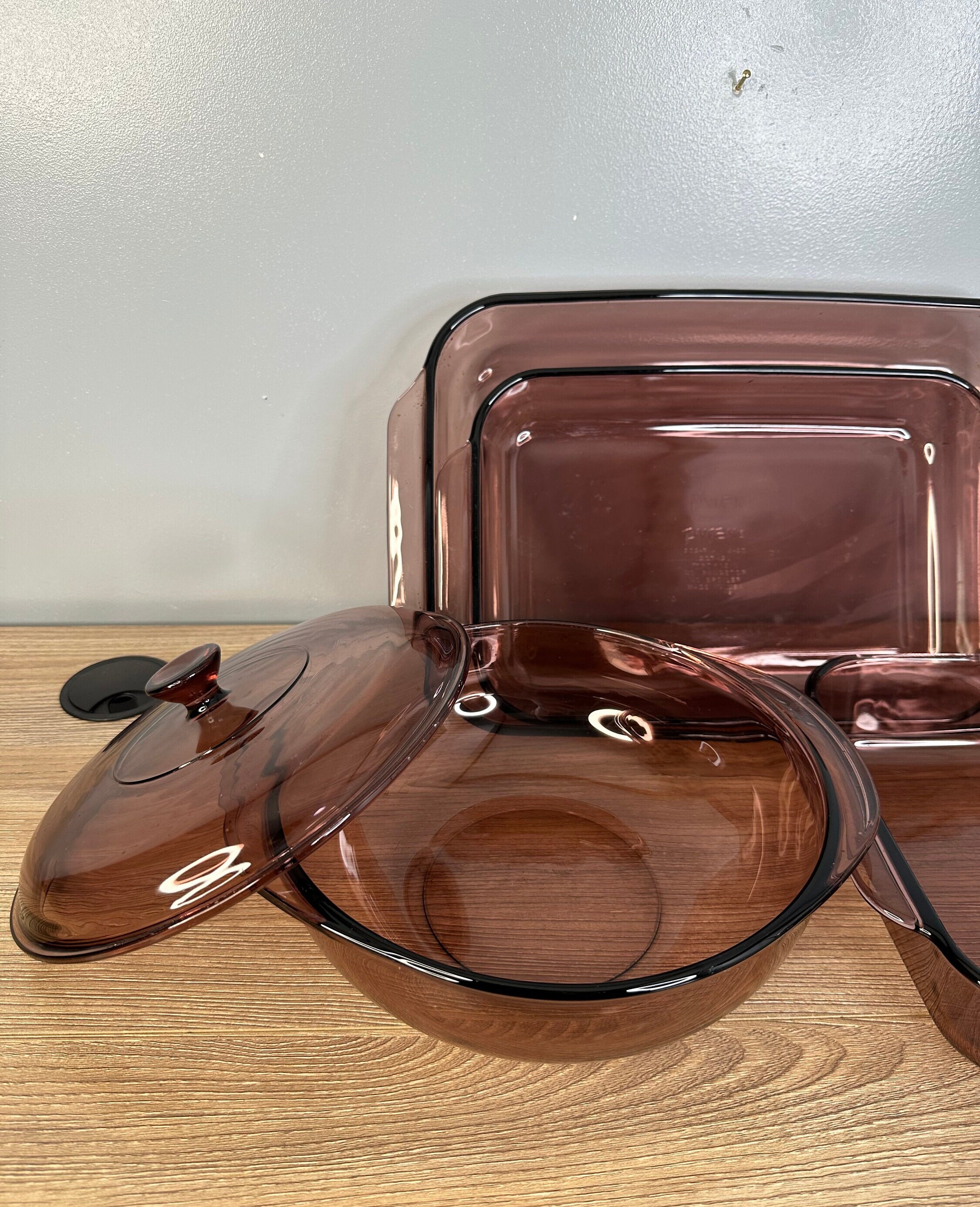 Vintage Pyrex 5 Pieces Amethyst Glass Bakeware Lot Purple Rounded ...