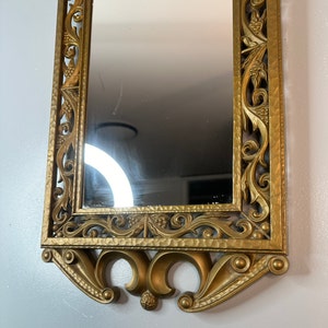 Vintage Large Wall Mirror Ornate Gold Gothic Display Hollywood Regency ...
