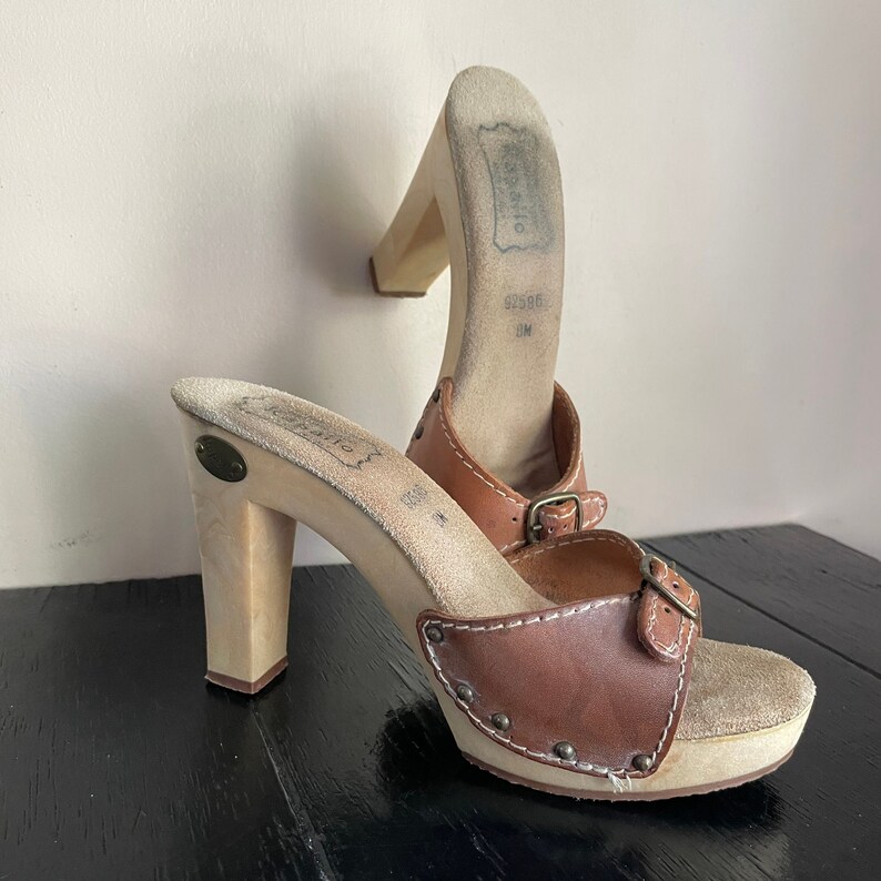 Vintage Rapallo Heels 8 1970s Italian Italy Leather Brown Faux - Etsy