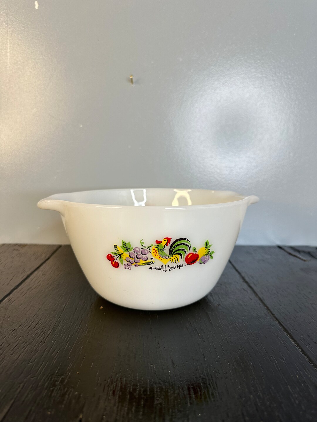 Vintage 4 Rooster Bowl Anchor Hocking Fire King Chanticleer Cinderella ...