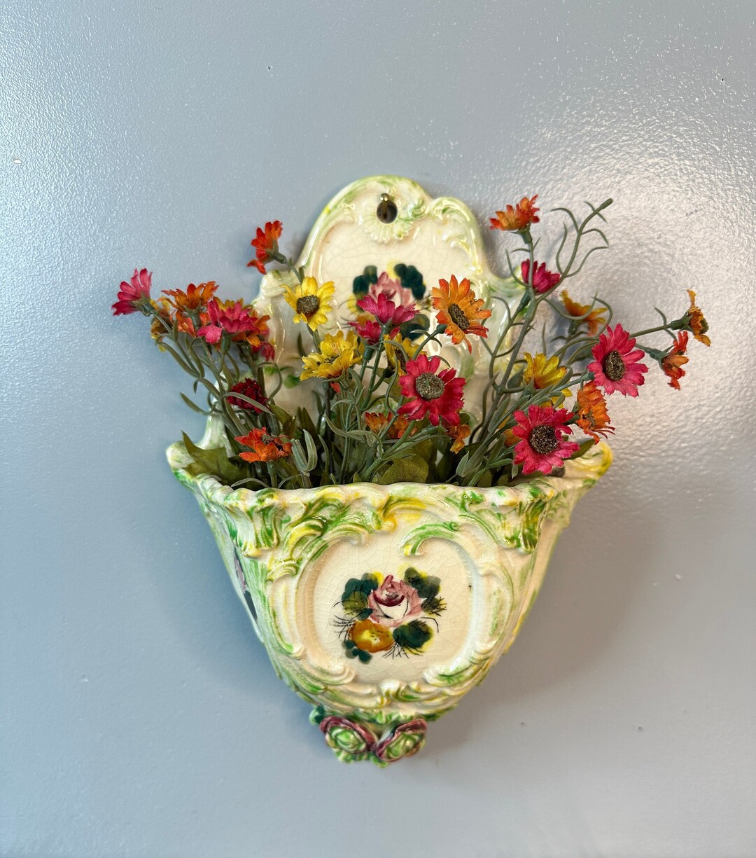 Vintage Maruhon Ware Japan Rainbow Ceramic Country Hanging Wall Art ...