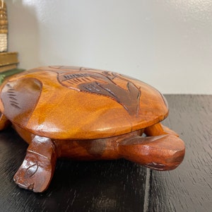 Vintage Turtle Tortoise Storage Box Wooden Handcrafted Antique ...