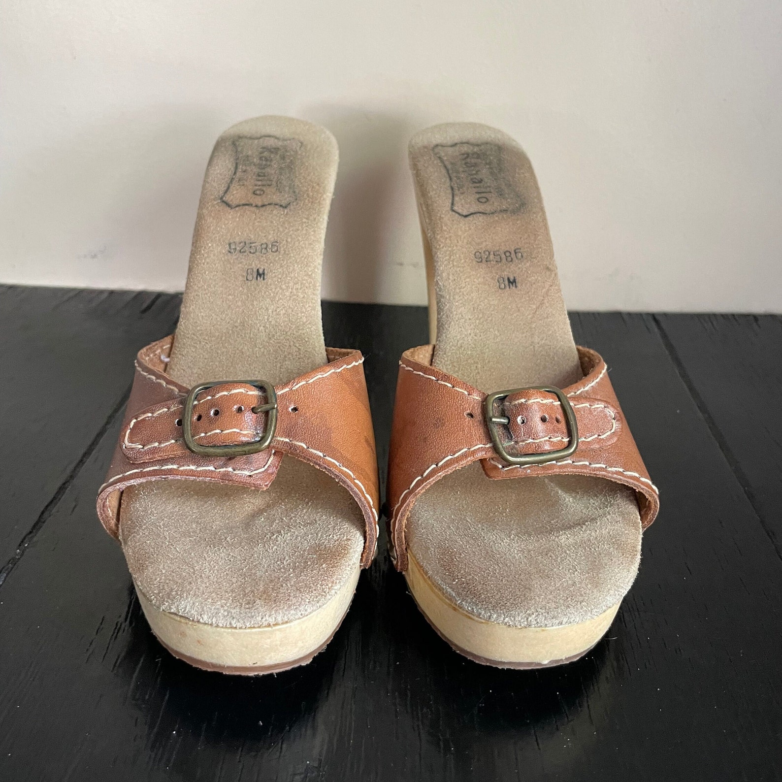 Vintage Rapallo Heels 8 1970s Italian Italy Leather Brown Faux - Etsy