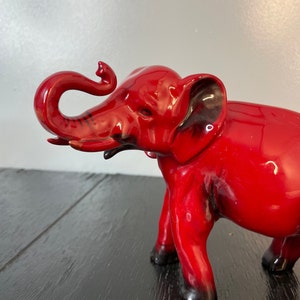 Vintage Antique Red 1930s Royal Doulton Flambe "elephant With Trunk ...