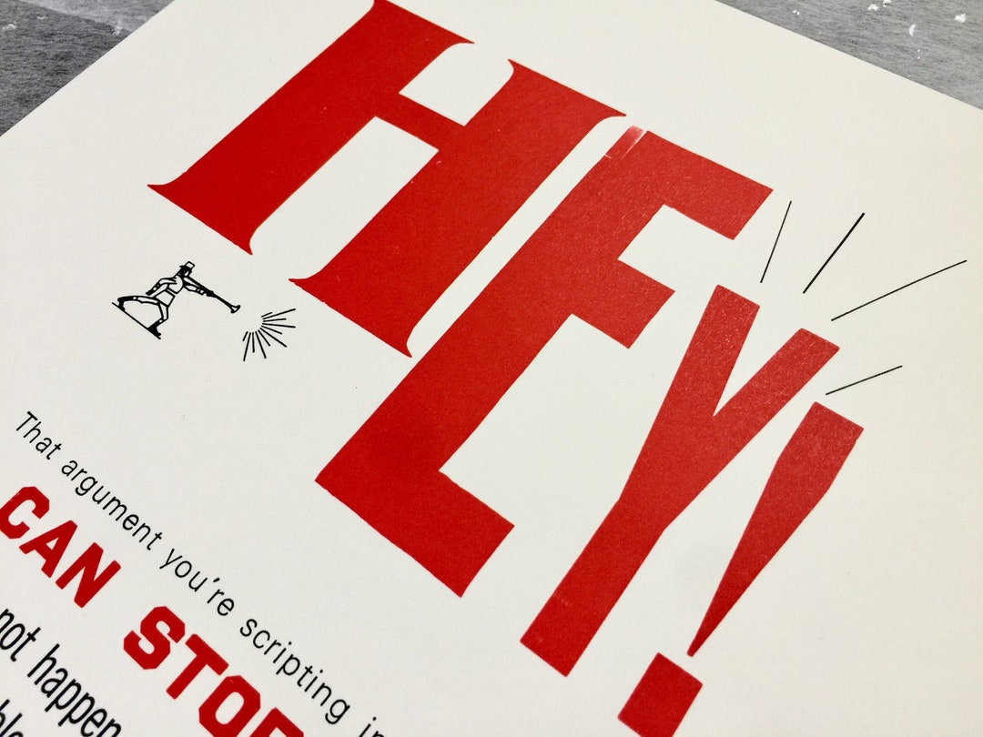 HEY! Letterpress Broadside - Etsy