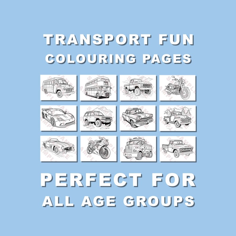 Transport Colouring in Pages Cars Bikes Trucks Buses Coaches Great Fun ...