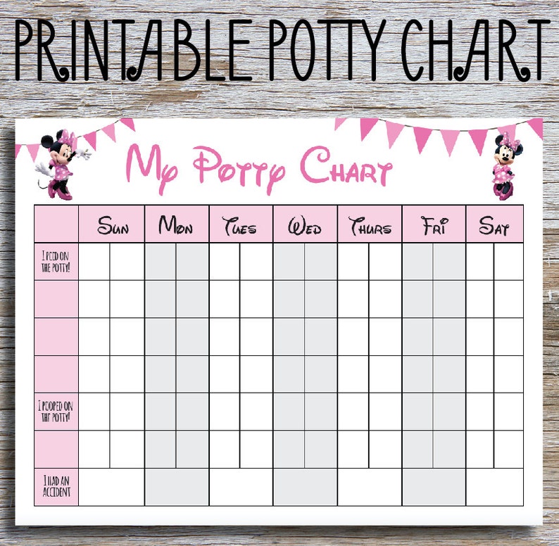 Mickey Potty Chart, Minnie Potty Chart (instant Download!) - Etsy