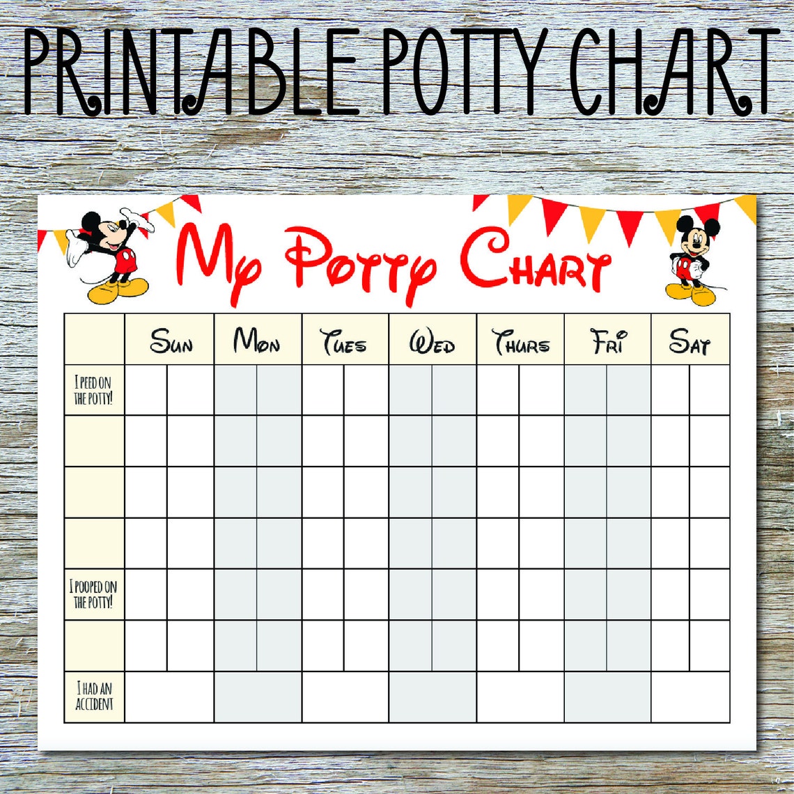 Mickey Potty Chart Minnie Potty Chart instant Download - Etsy New Zealand