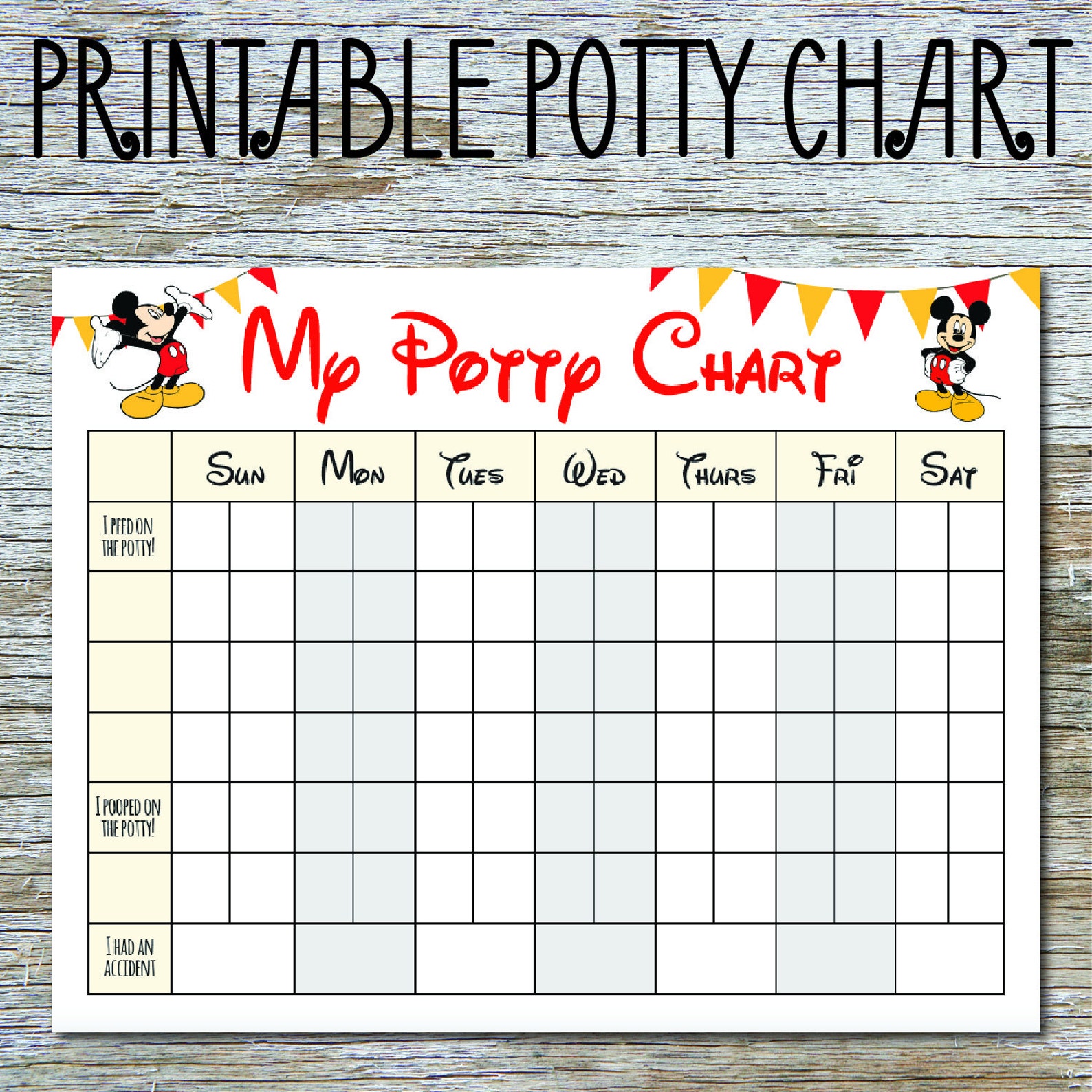 Mickey Potty Chart Minnie Potty Chart instant Download - Etsy New Zealand