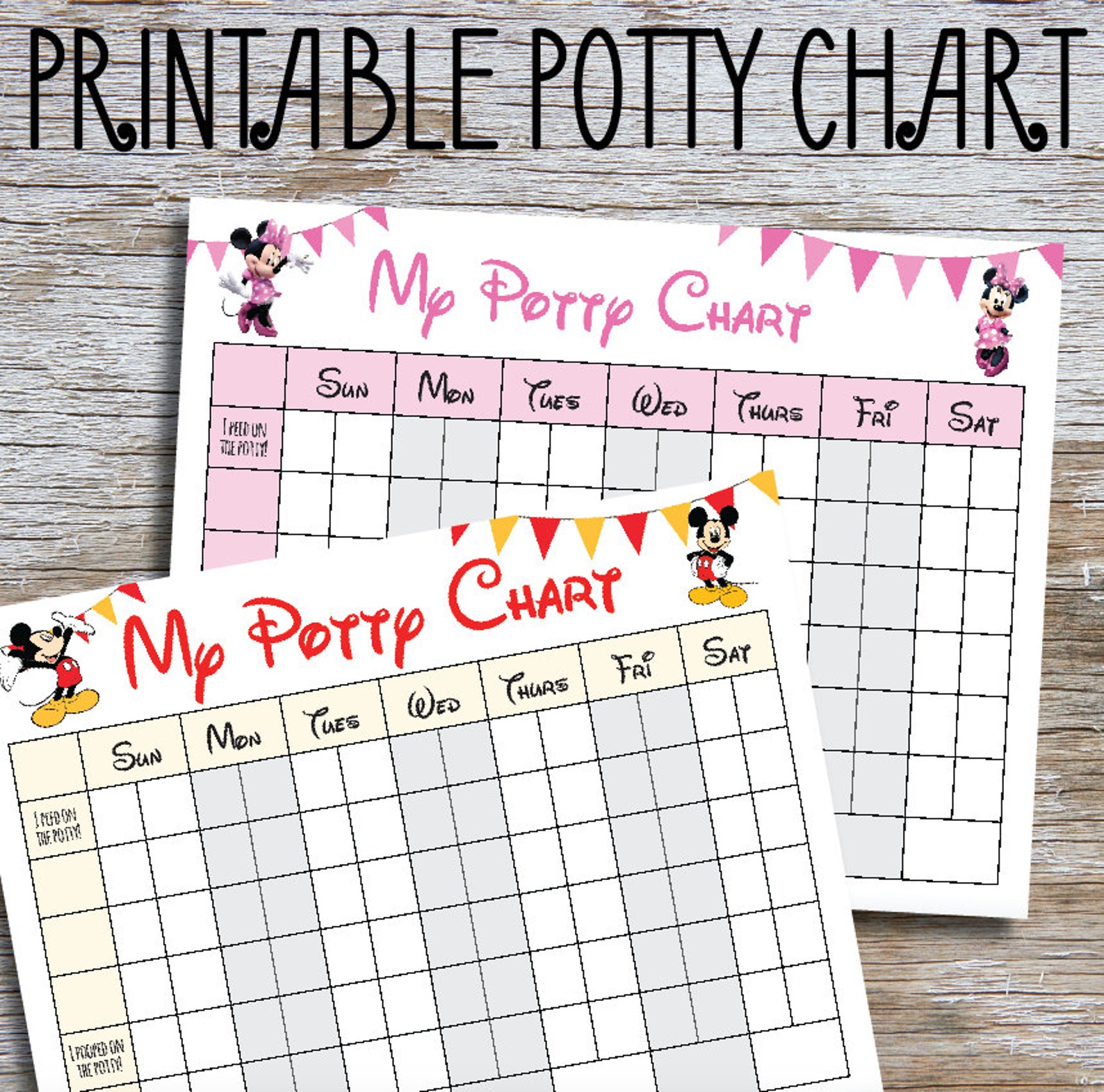 Mickey Potty Chart Minnie Potty Chart instant Download - Etsy New Zealand