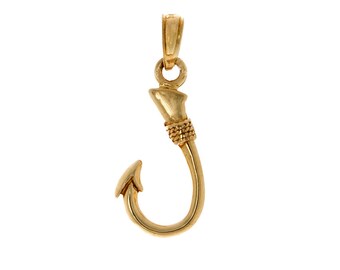 14k gold fish hook | Etsy