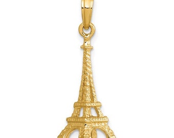 Sale 1 Estate 14k Yellow Gold Eiffel Tower Paris France Pendant Charm ...
