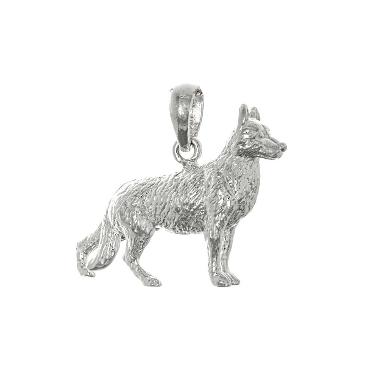 Million Charms 925 Sterling Silver Dog Charm, 3D German Shepherd ...