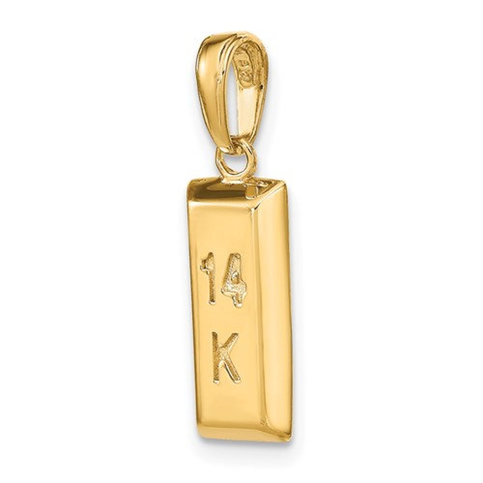 Million Charms 14k Genuine Solid Gold Bar Mini Necklace Charm - Etsy