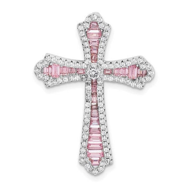 Pink Cross Necklace - Etsy