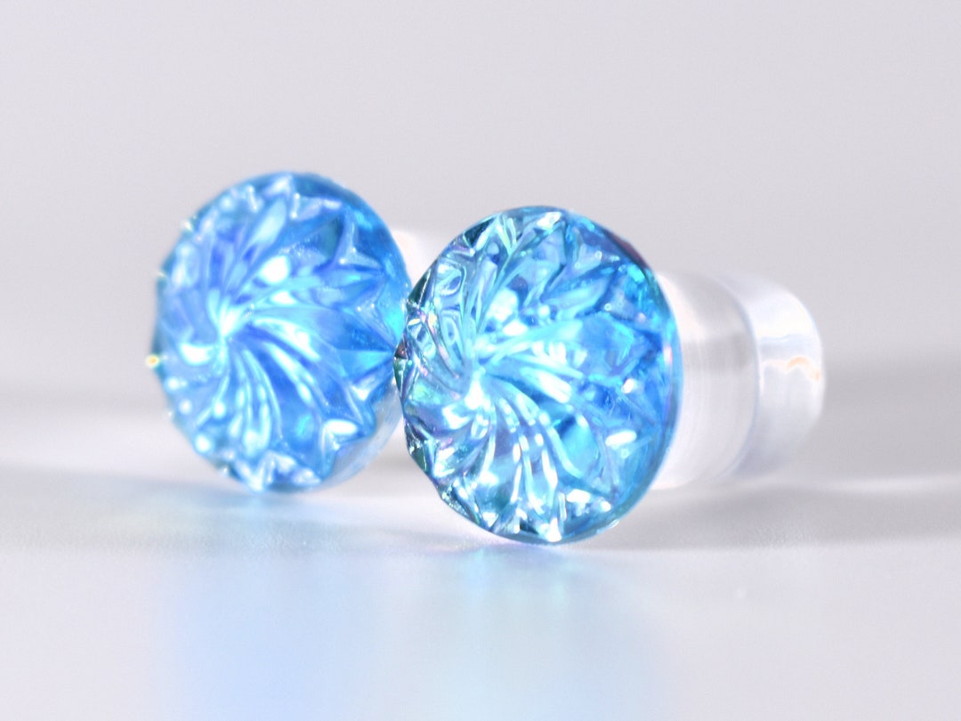 Gauges - Light Blue Swirl Cone Plugs - 2g, 0g, and 00g - Etsy