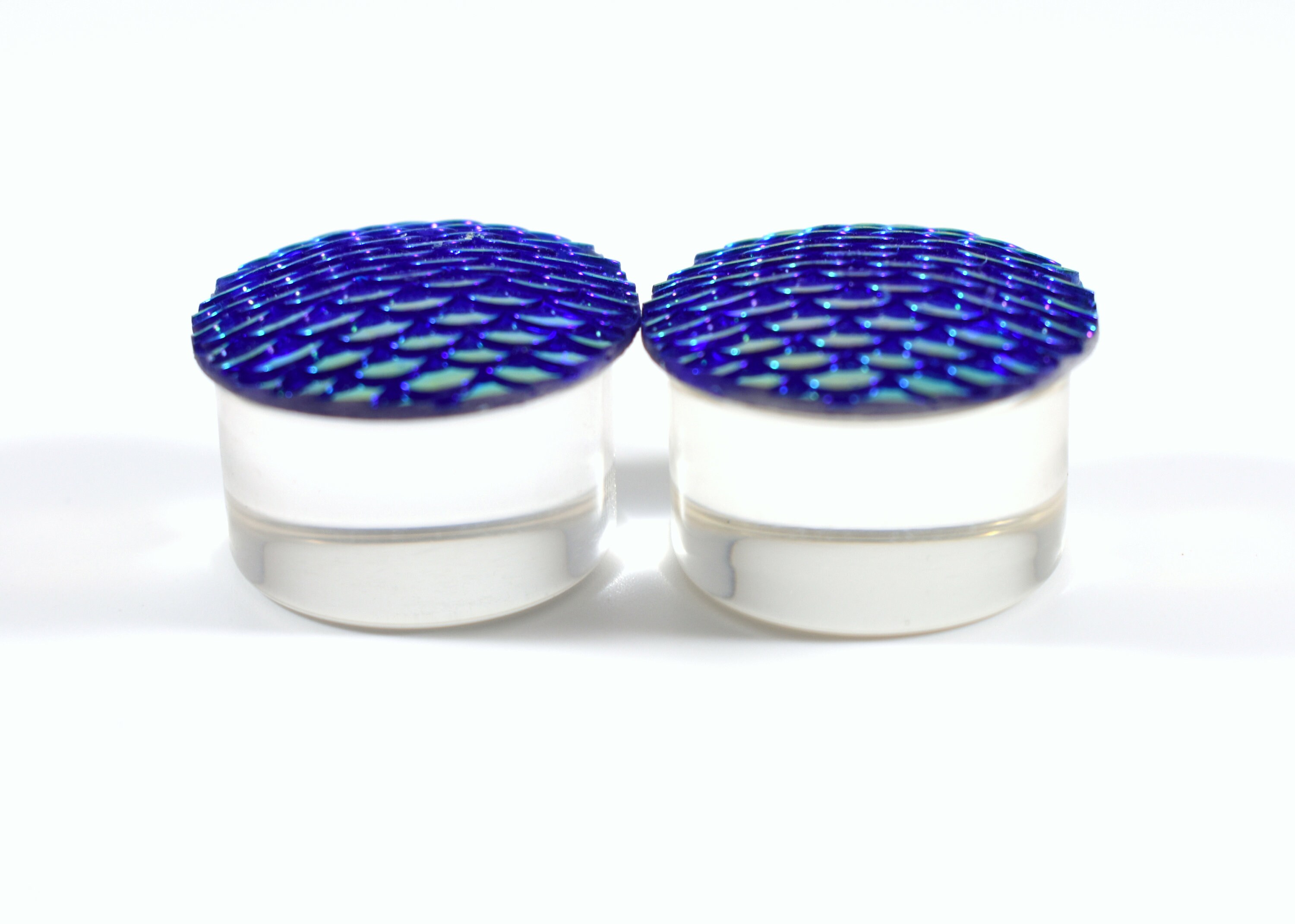 Gauges Plug Earrings Blue Purple Rainbow Mermaid Fish | Etsy