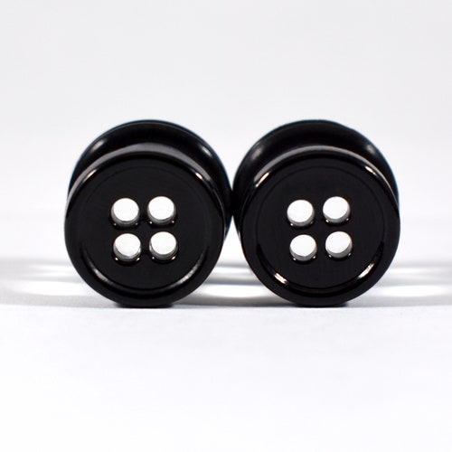 Gauges Matte Black Button 0g 00g 7/16 In and 1/2 In. - Etsy