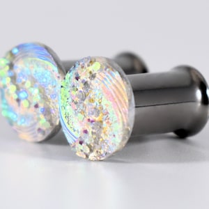 Gauges - Plug Earrings - Clear Swirl and Sparkle 4g, 2g, and 0g - Etsy