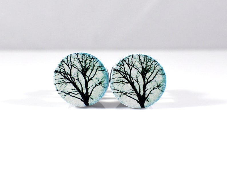 Plug Earrings Blue Turquoise Winter Tree Plugs 00g 7/16 - Etsy