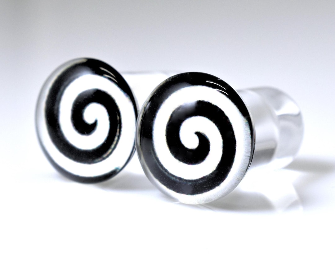 Gauges - Black & White Swirl Plugs - 2g, 0g, and 00g - Etsy
