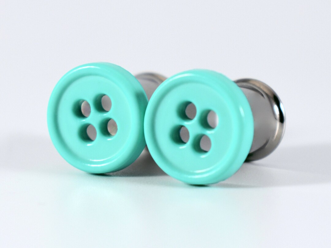 Plugs - Aqua Turquoise Blue Button 2g, 0g, and 00g - Etsy