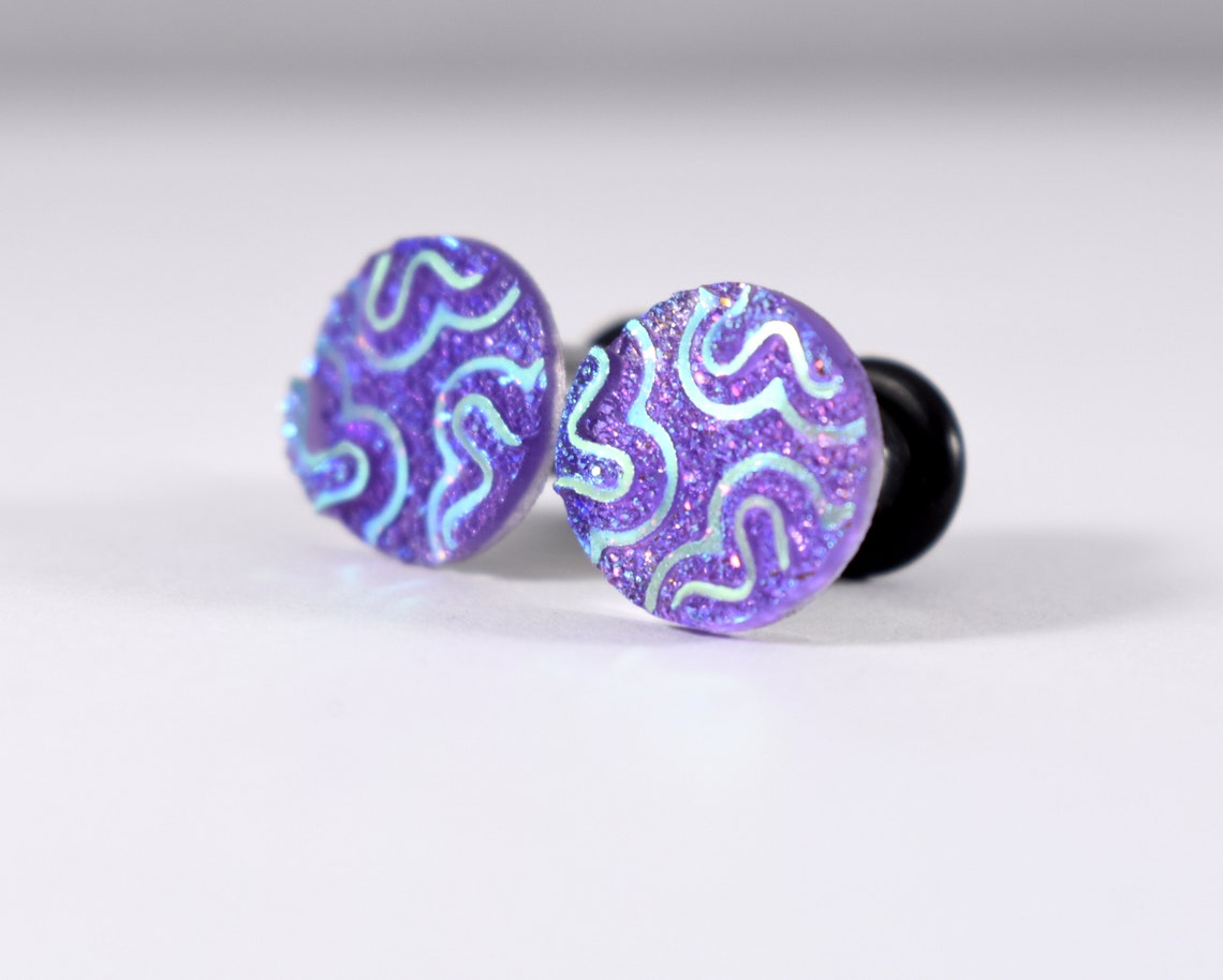 Gauges Purple Violet Glitter Sparkle Flower Druzy 4g 2g - Etsy