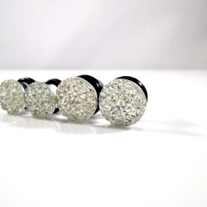Plug Earrings - Clear Frozen Ice Sparkle Faceted Gem Plugs - 2g, 0g ...