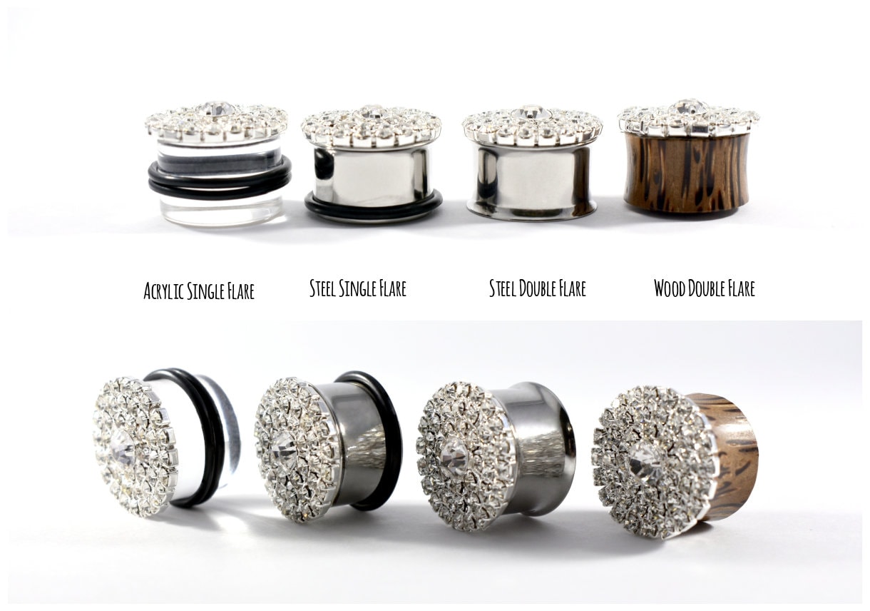 Gauges Plug Earrings Clear White AB Finish Eye Plugs 3/4 | Etsy