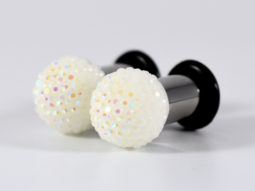 Plugs - White Sparkle Snow Ball Disco Ball 4g & 2g - Etsy