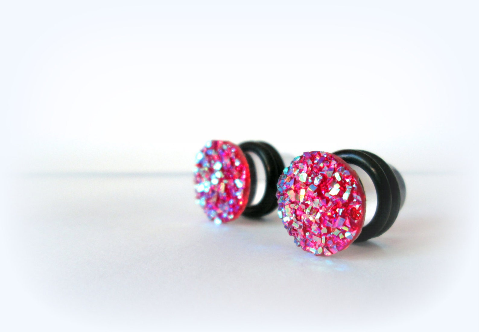 Plugs Red Purple Druzy Sparkle Glitter Plugs 2g 0g 00g - Etsy