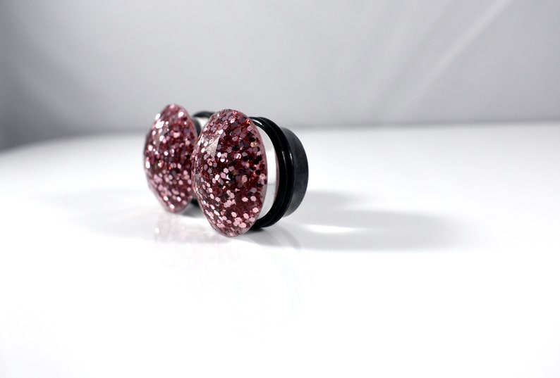 Plugs Rose Gold Pink Glitter Sparkle Plugs 3/4 In 7/8 - Etsy