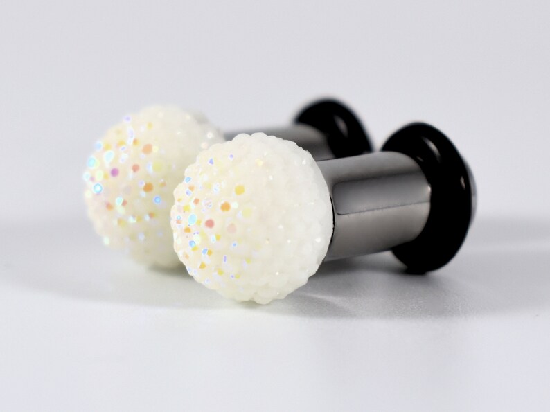 Plugs - White Sparkle Snow Ball Disco Ball 4g & 2g - Etsy