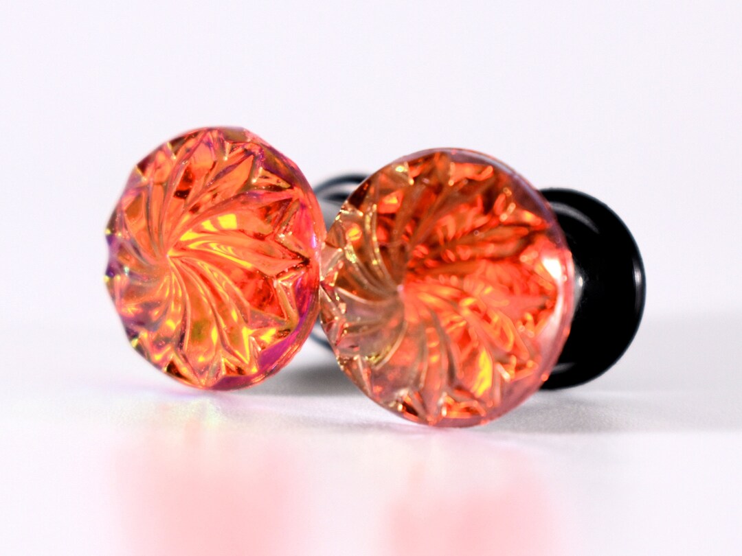 Gauges - Red Orange Swirl Cone Plugs - 2g, 0g, and 00g - Etsy
