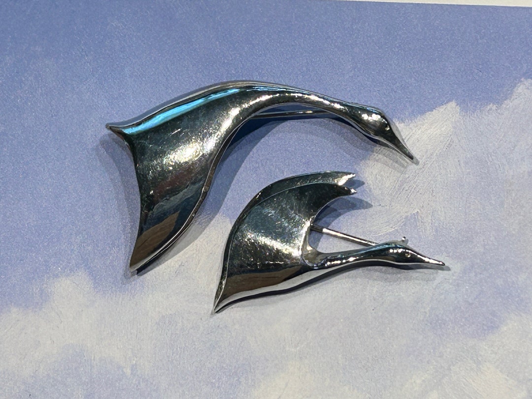 Sterling Silver Geese Pins | Handmade 'lucky' Jackson Brooches - Etsy