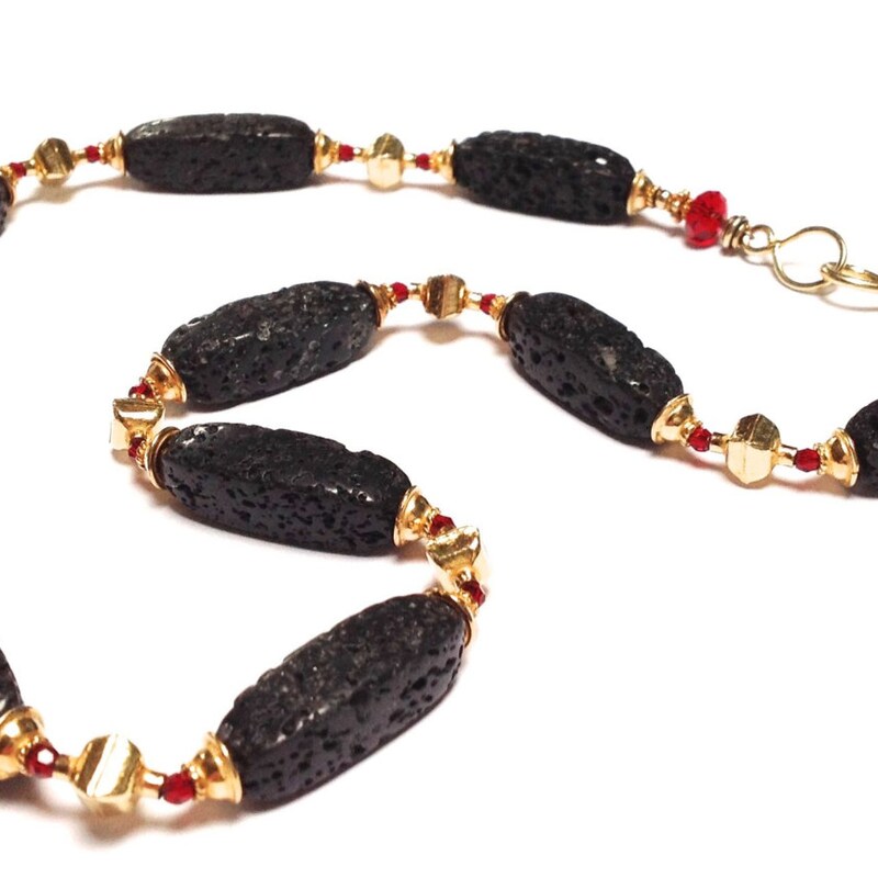 Lava Bead Necklace - Etsy