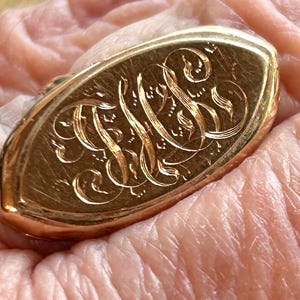 Vintage Monogram Ring Hybrid Hand-engraved Initials JHL Vintage 14K ...